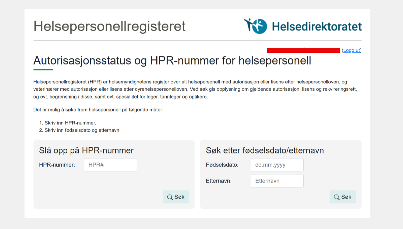 Jeg får ikke sendt innleggelsesrapport – Mangler HPR-nummer